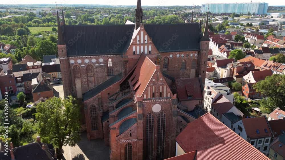 church in historical old town Wismar city at the baltic sea. Calm ...