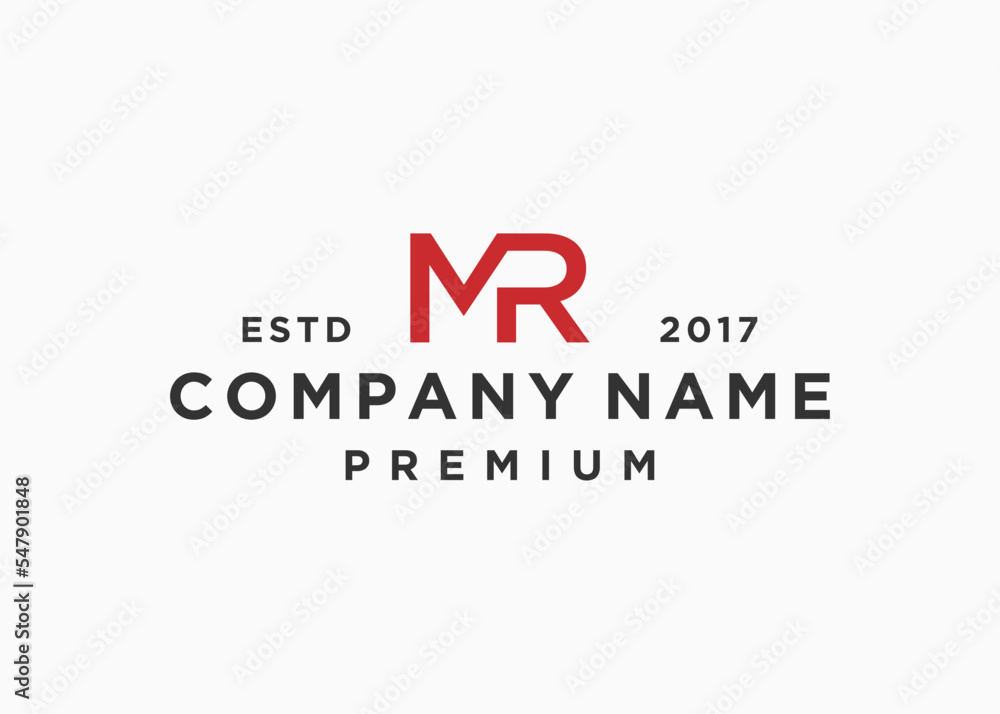 letter mr logo design vector illustration template Stock Vector | Adobe ...