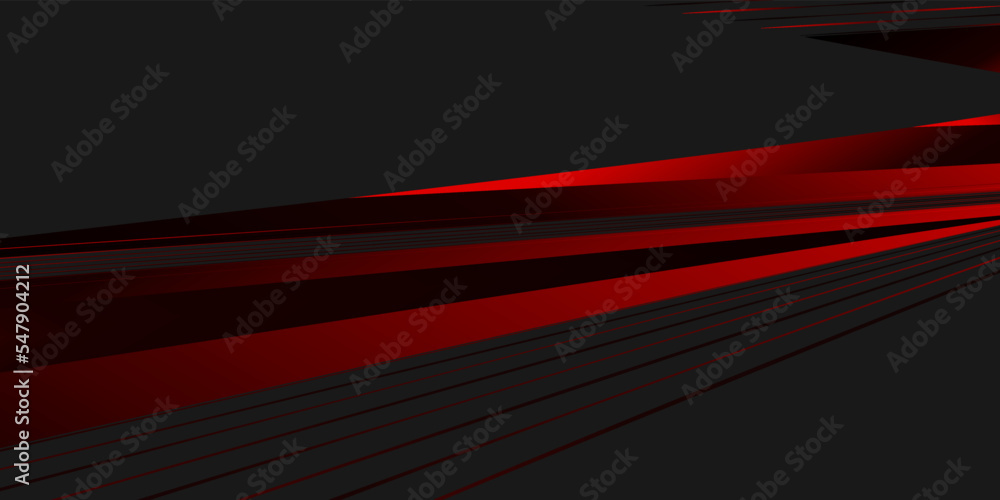 Abstract Red Wave Curve On Black Design Modern Luxury Background Illustration Stock Vector