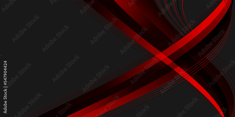 Abstract Red Wave Curve On Black Design Modern Luxury Background Illustration Stock Vector