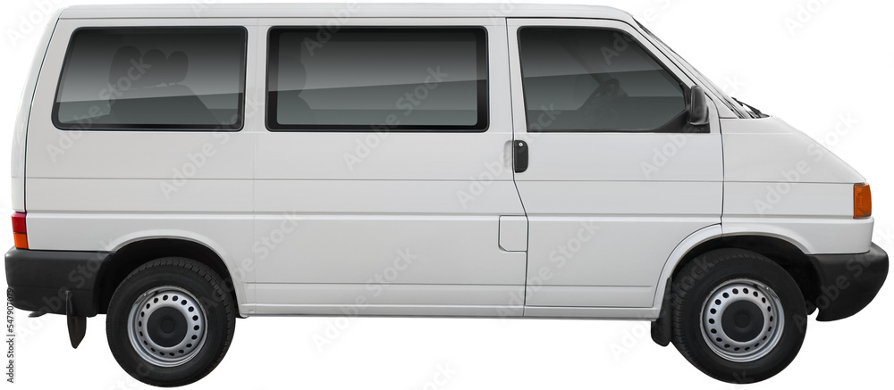 white minivan. side view. isolated on a transparent background Stock ...