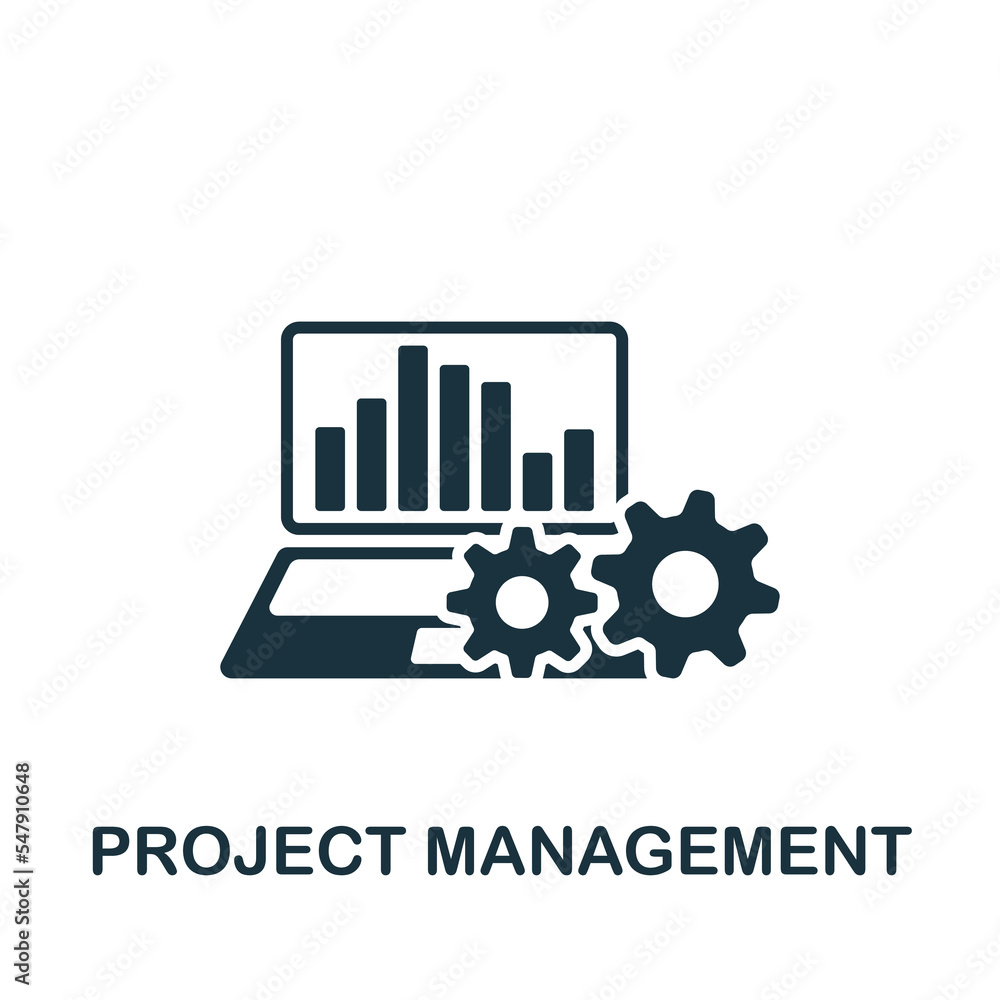 Project Management icon. Monochrome simple Project Planning icon for ...