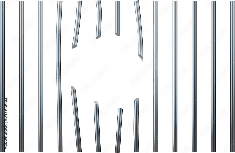 Realistic prison metal bars. Prison fence jail. Iron jail cage ...