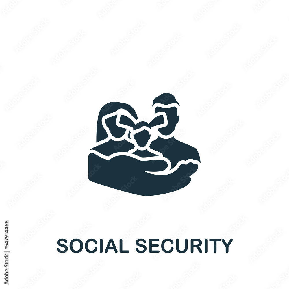 Social Security icon. Monochrome simple Recruitment icon for templates ...