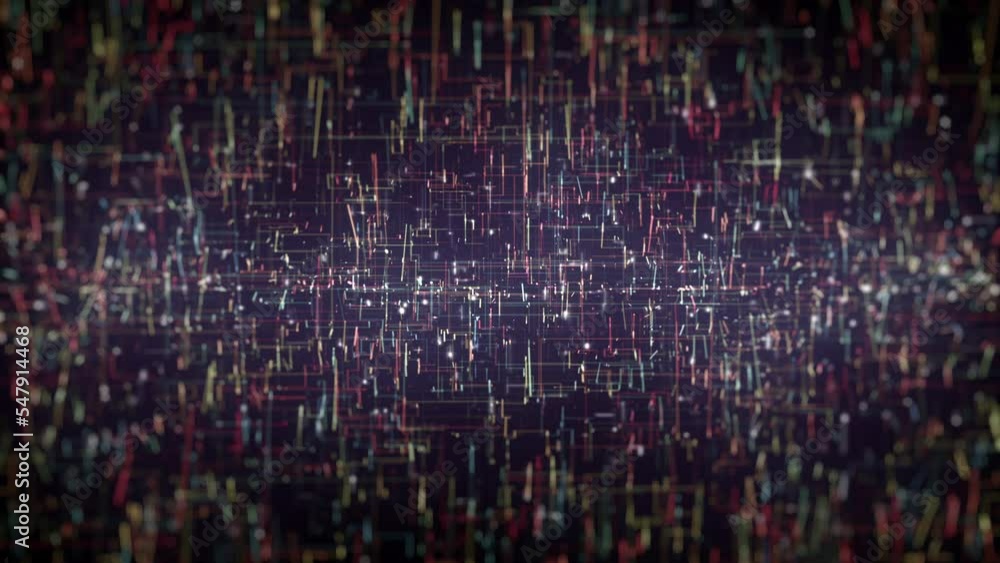 Abstract Digital Data Technology Background/ 4k animation of an ...