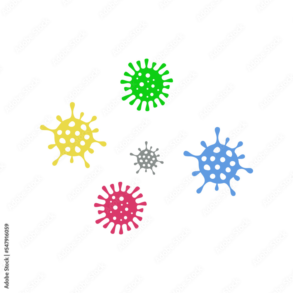 Set of colorful germs vector symbols in vector file Stock Vector ...