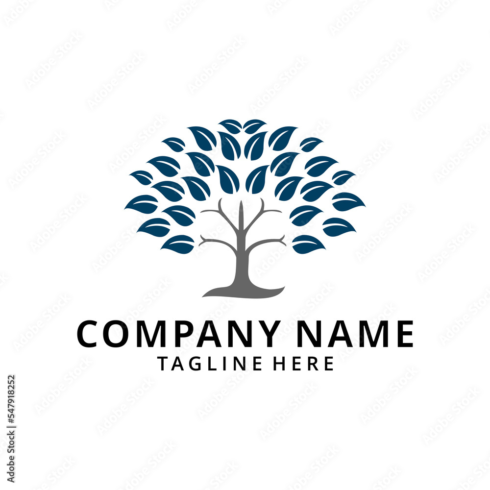 Abstract vibrant tree logo design, root vector,Tree of life logo design ...