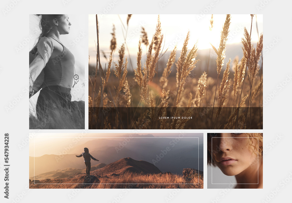 Photo Mockup Collage With 6 Grid Options Stock Template | Adobe Stock