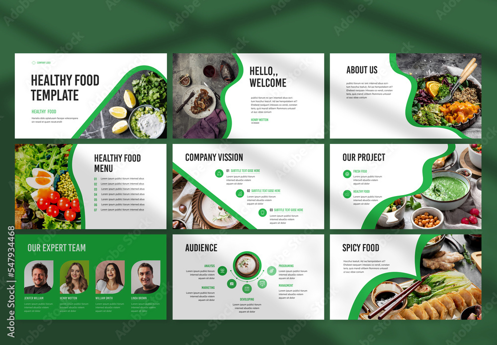 Vegetables Food Presentation Layout Stock Template | Adobe Stock
