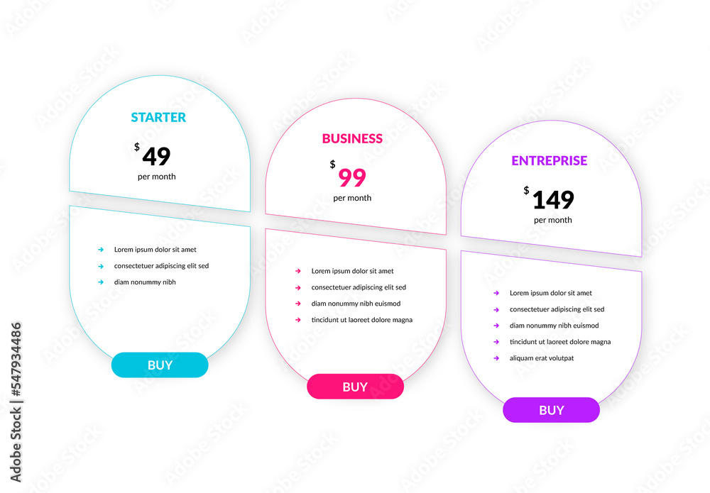 Subscription Plan Options With Round Design Style Stock Template ...