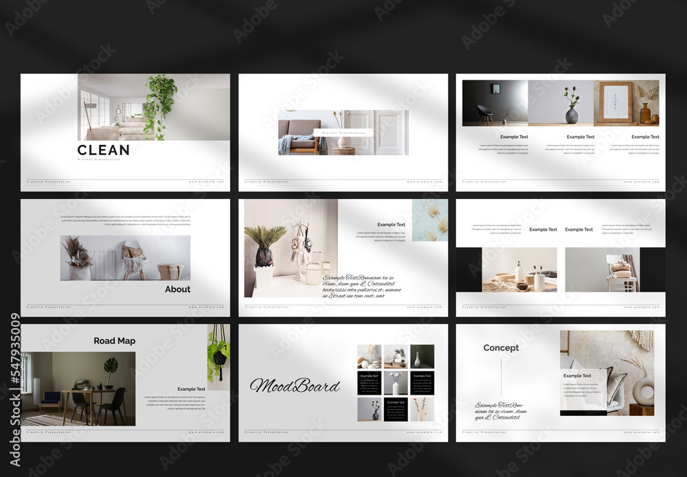 Clean Minimal Presentation Layout Stock Template | Adobe Stock