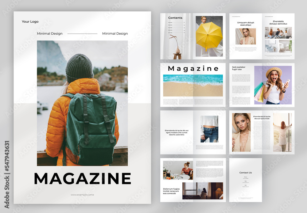Minimal Magazine Layout Stock Template | Adobe Stock
