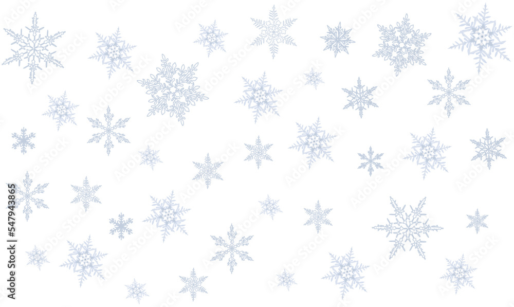 Snowflakes overlay with transparent background. Realistic snowfall ...