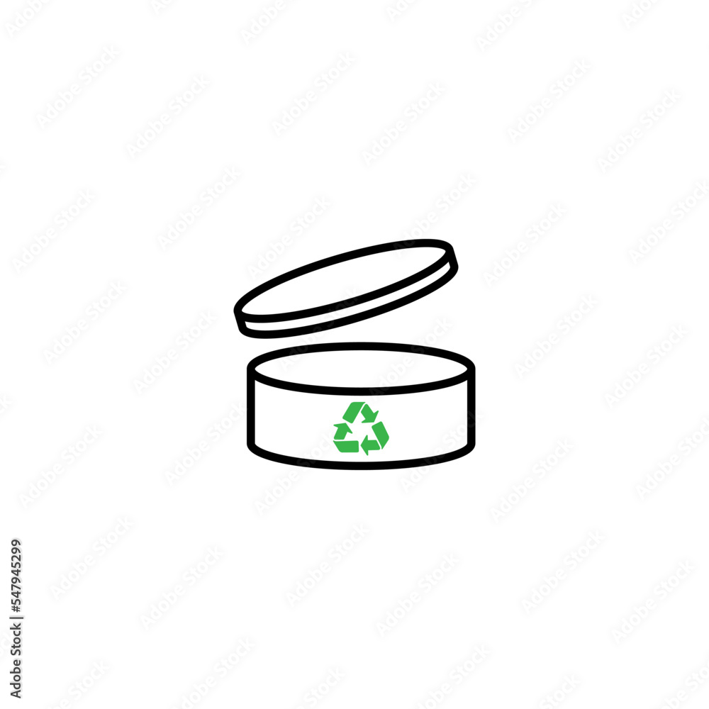 Recycle icon and round box design. Box with recycle sign. Stock Vector ...
