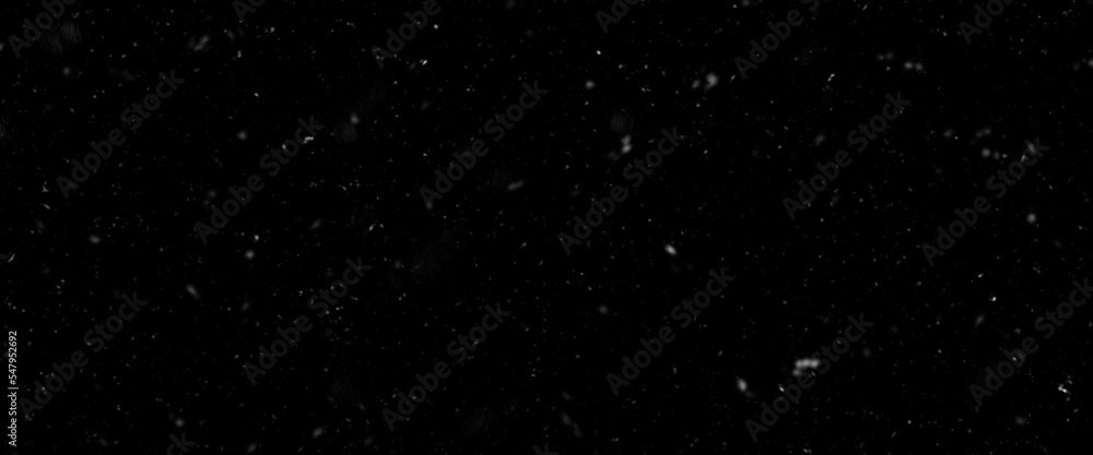 Falling snow isolated on black background. Falling snow at night. Bokeh ...