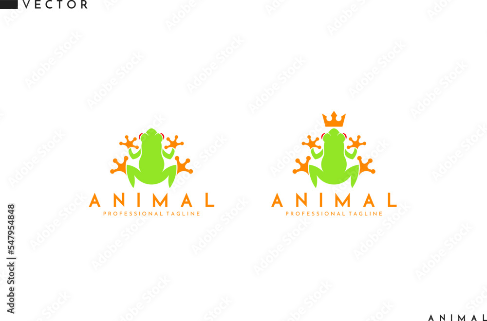 Red eyed tree frog logo. Cute frogs on white background Stock Vector ...