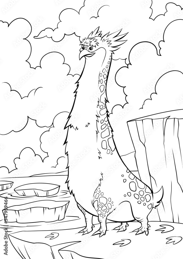 Cute cartoon Monster coloring page. Ready to print A4 size Stock Vector ...