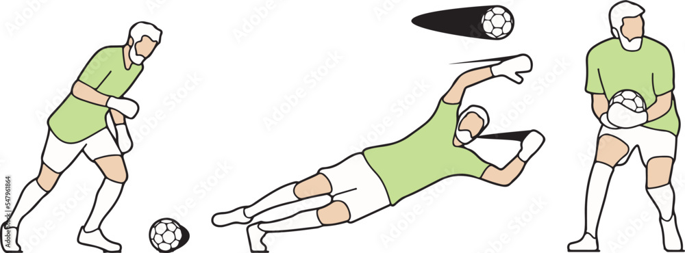Soccer football Goalie goal keeper player dribble shooting kicking goal ...