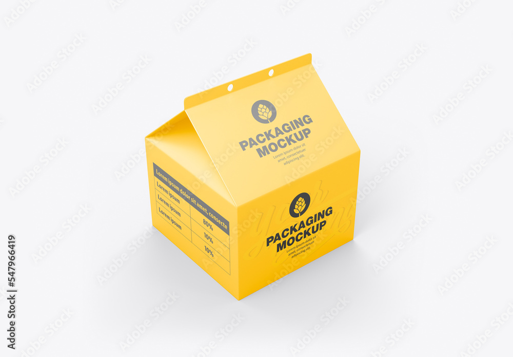 Milk Carton with Screw Cap Mockup Stock Template | Adobe Stock