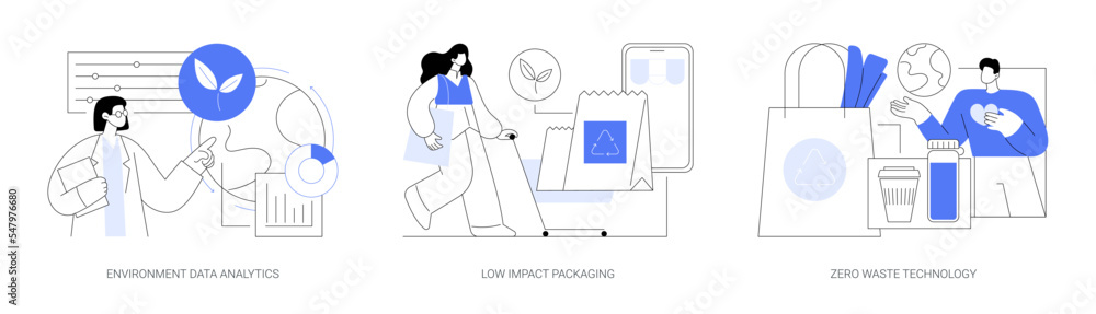 Reuse Reduce Recycling Abstract Concept Vector Illustrations Stock