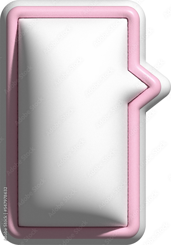 cute 3d pink and white speech bubble, text box, conversation bubble ...