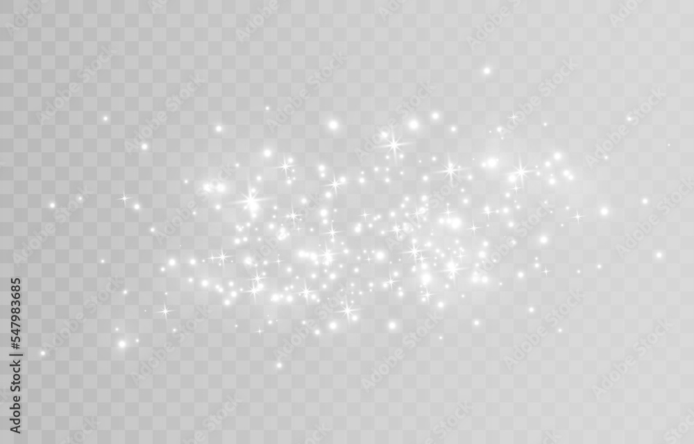 Magical light dust, dusty shine. Flying particles of light. Christmas ...