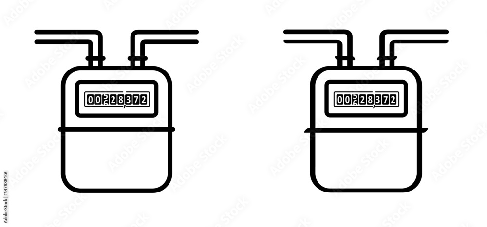 Cartoon yellow gas meter counter. Technology electrical energy icon ...