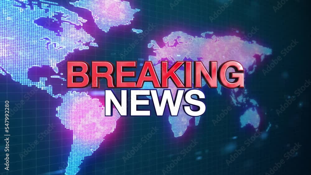 Breaking News on Global earth map rotating digital world breaking news ...