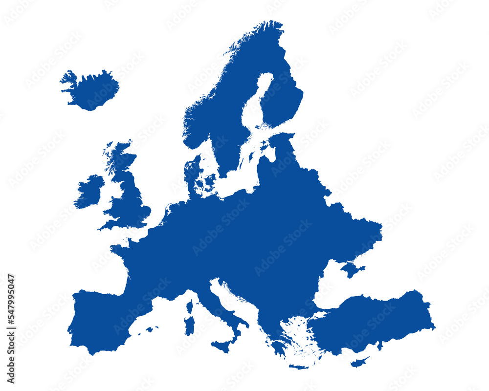 Europe map. High detailed Europe map isolated on white background ...