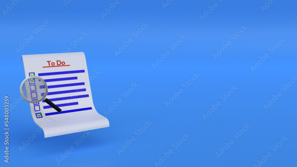 isolated to do checklist 3d rendering , time management concept design ...