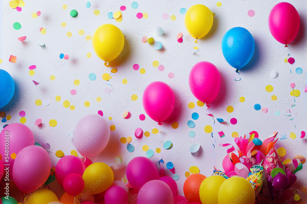 Birthday Party Balloons Background Illustration Stock Photo Adobe Stock