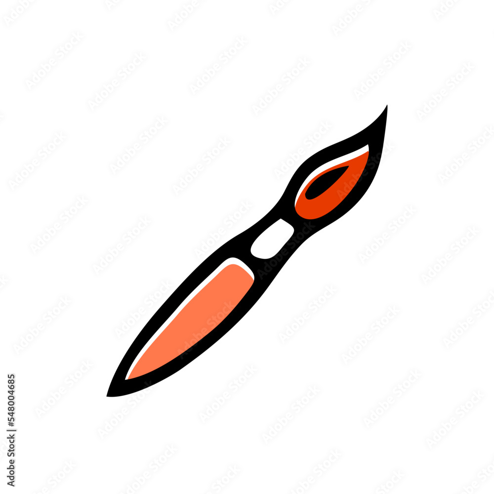 Art brush sketch icon. Artist drawing tool. Cartoon vector illustration ...