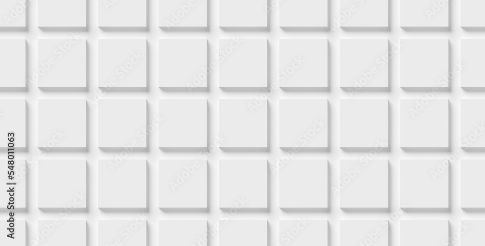 Array Of Offset White Cube Boxes Block Background Wallpaper Banner Full Frame Filling Stock