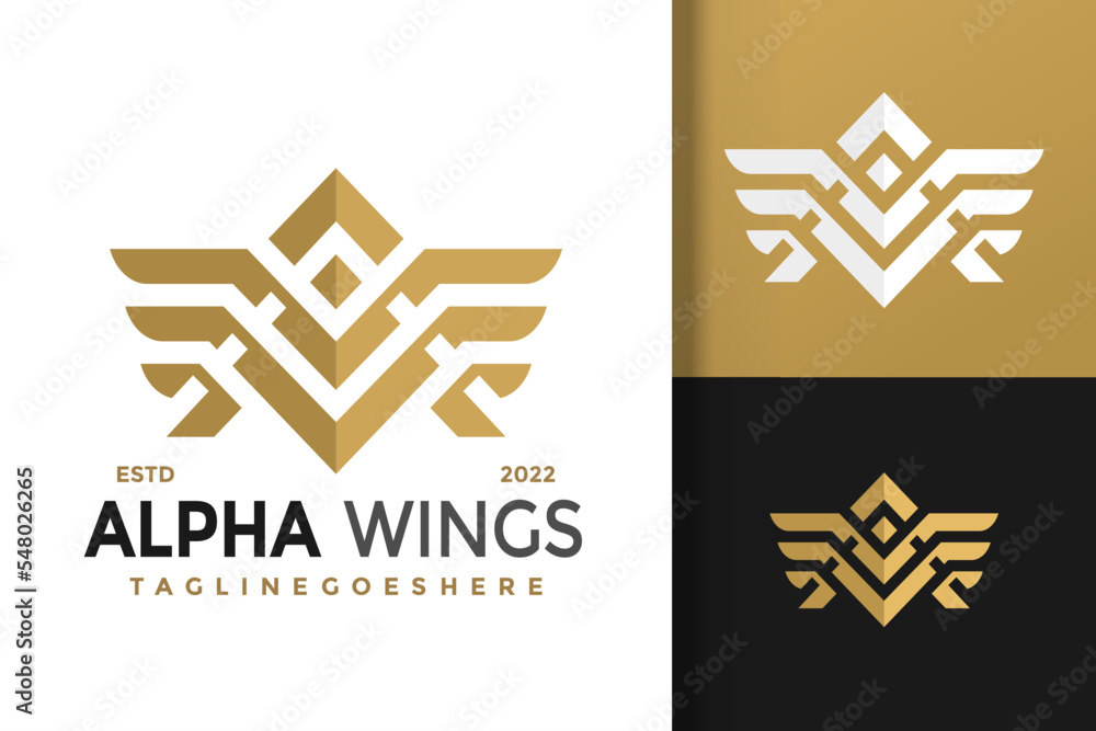 Initials Letter A Alpha Wings Logo Design, brand identity logos vector ...