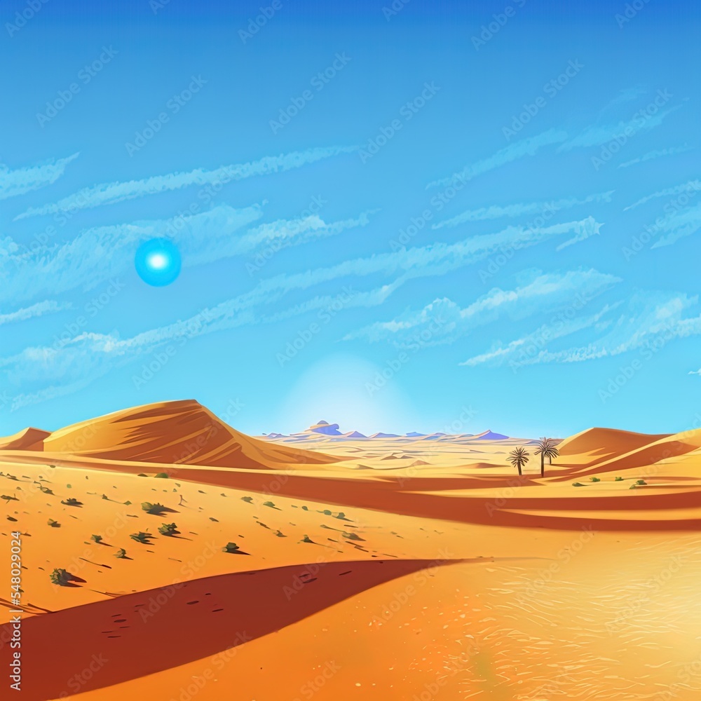 Sahara desert under the sunlight and a blue sky in morocco in africa ...