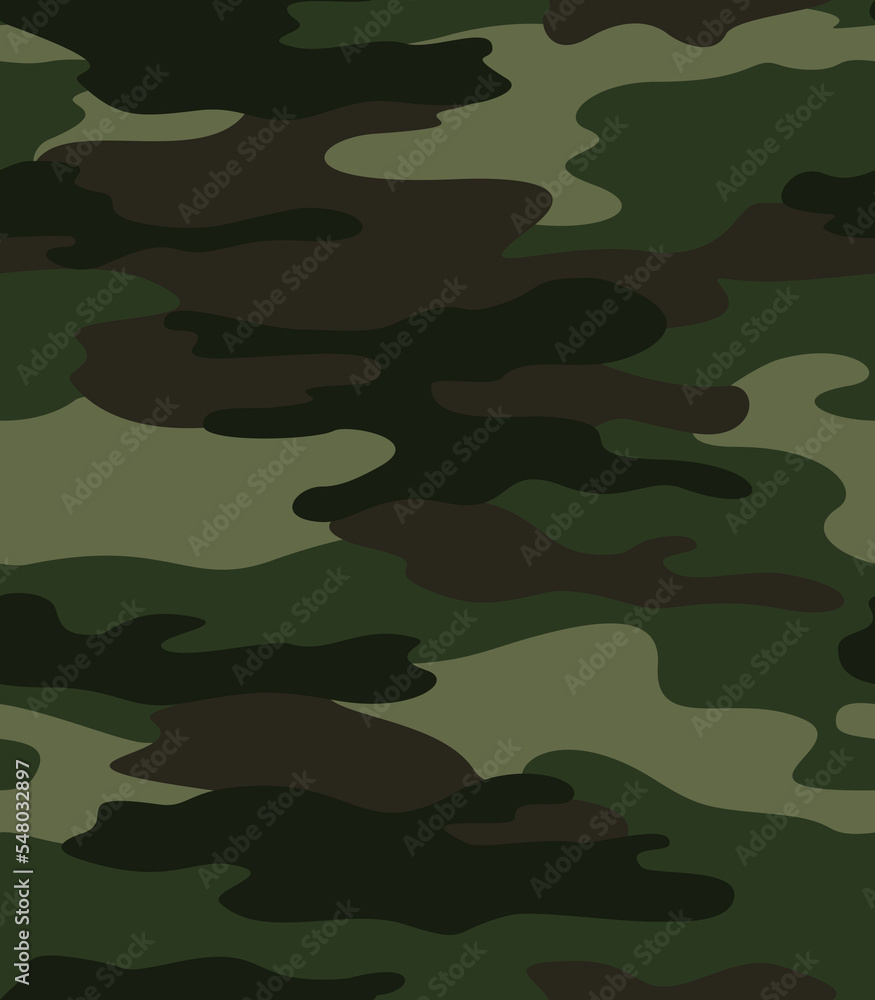 Green background camouflage army uniform texture, seamless modern print ...