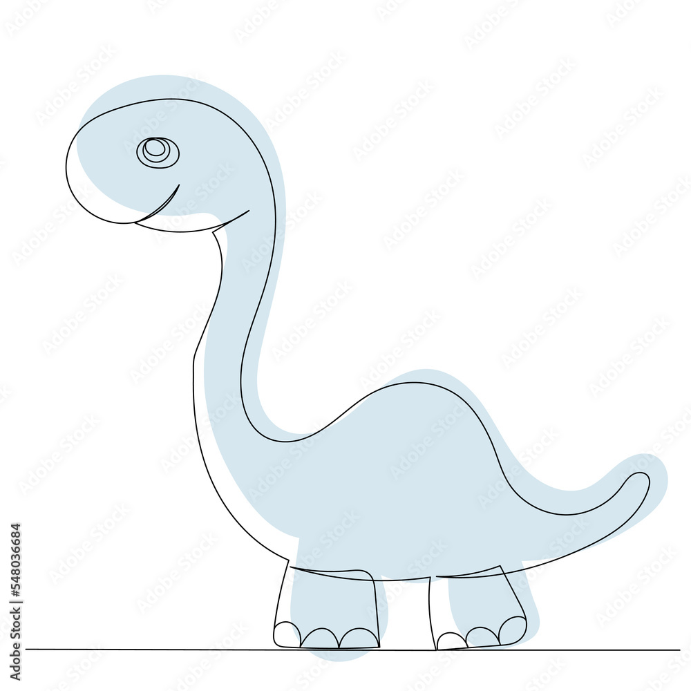 dinosaur continuous line drawing, vector sketch Stock Vector | Adobe Stock