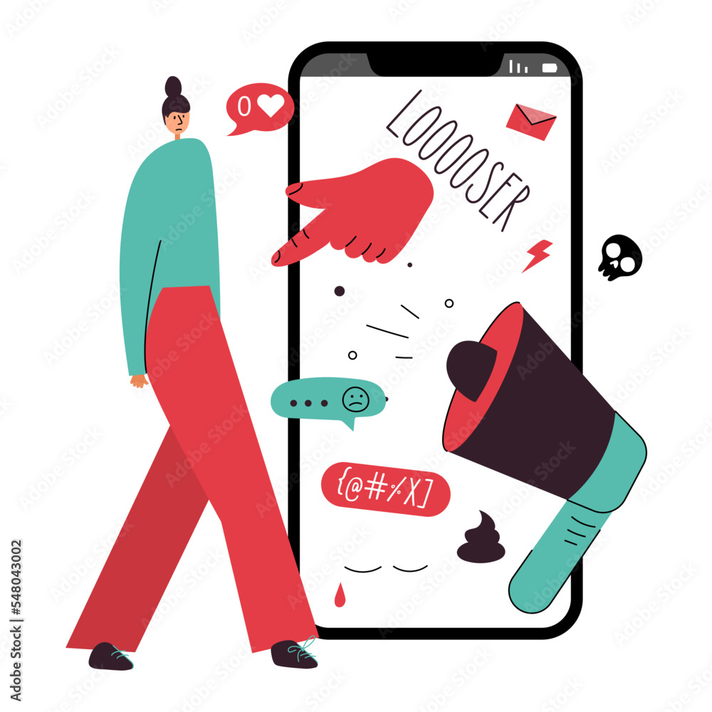 Female reading the phone mobile chatting, get not good messege, dislike ...