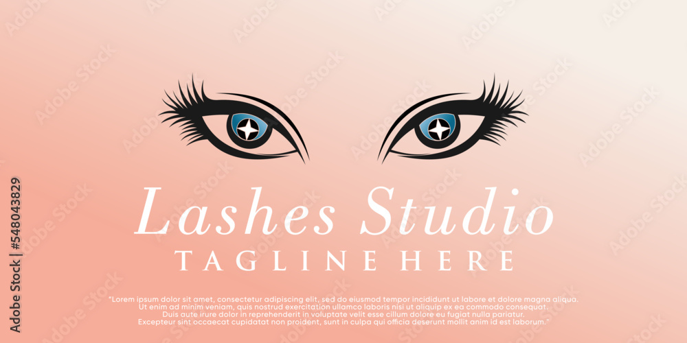 Eyelashes logo design for beauty lash salon with creative concept and ...