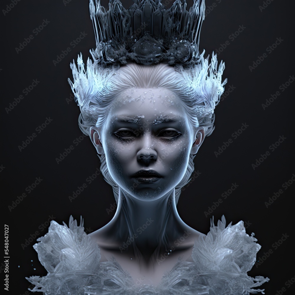 3d render model of frozen Ice Queen Snow Princess. Character design ...