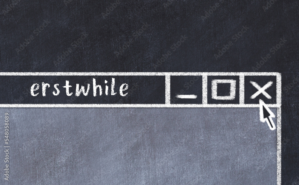 Concept of dealing with problem. Chalk drawing of closing browser ...