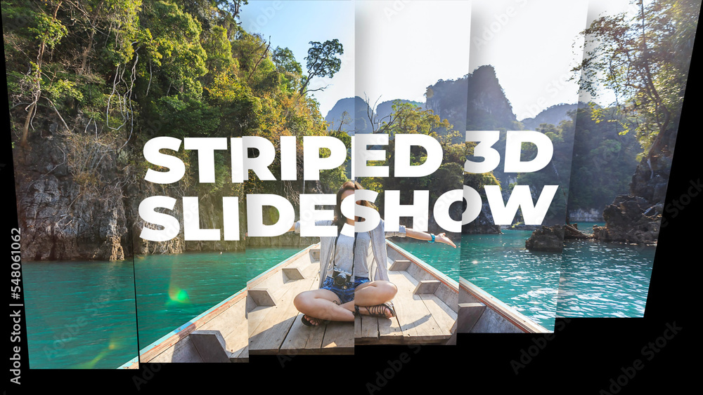 Striped 3D Slideshow Replacement Title Stock Template | Adobe Stock