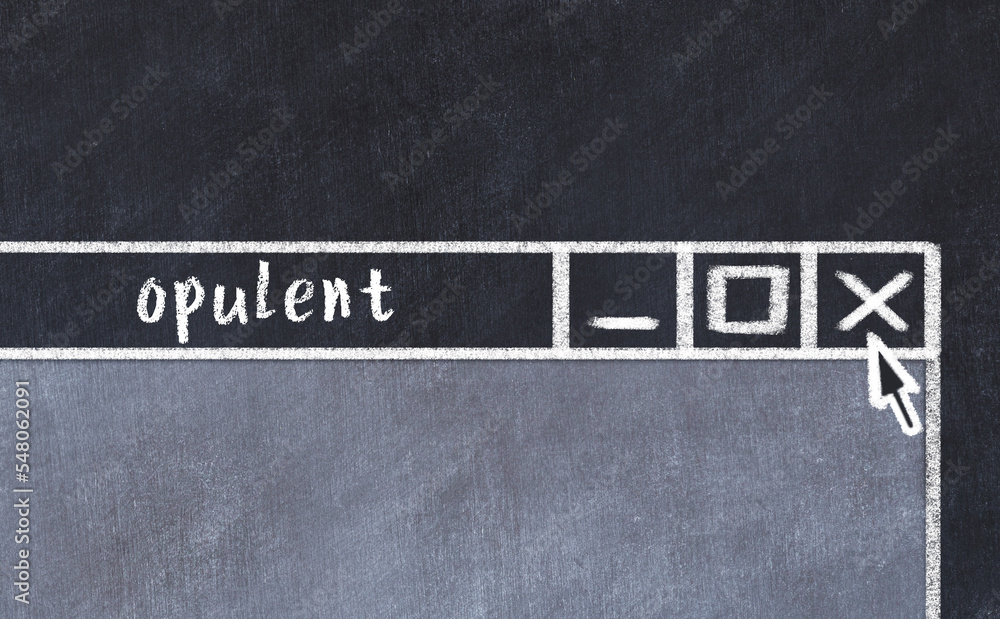 Concept of dealing with problem. Chalk drawing of closing browser ...