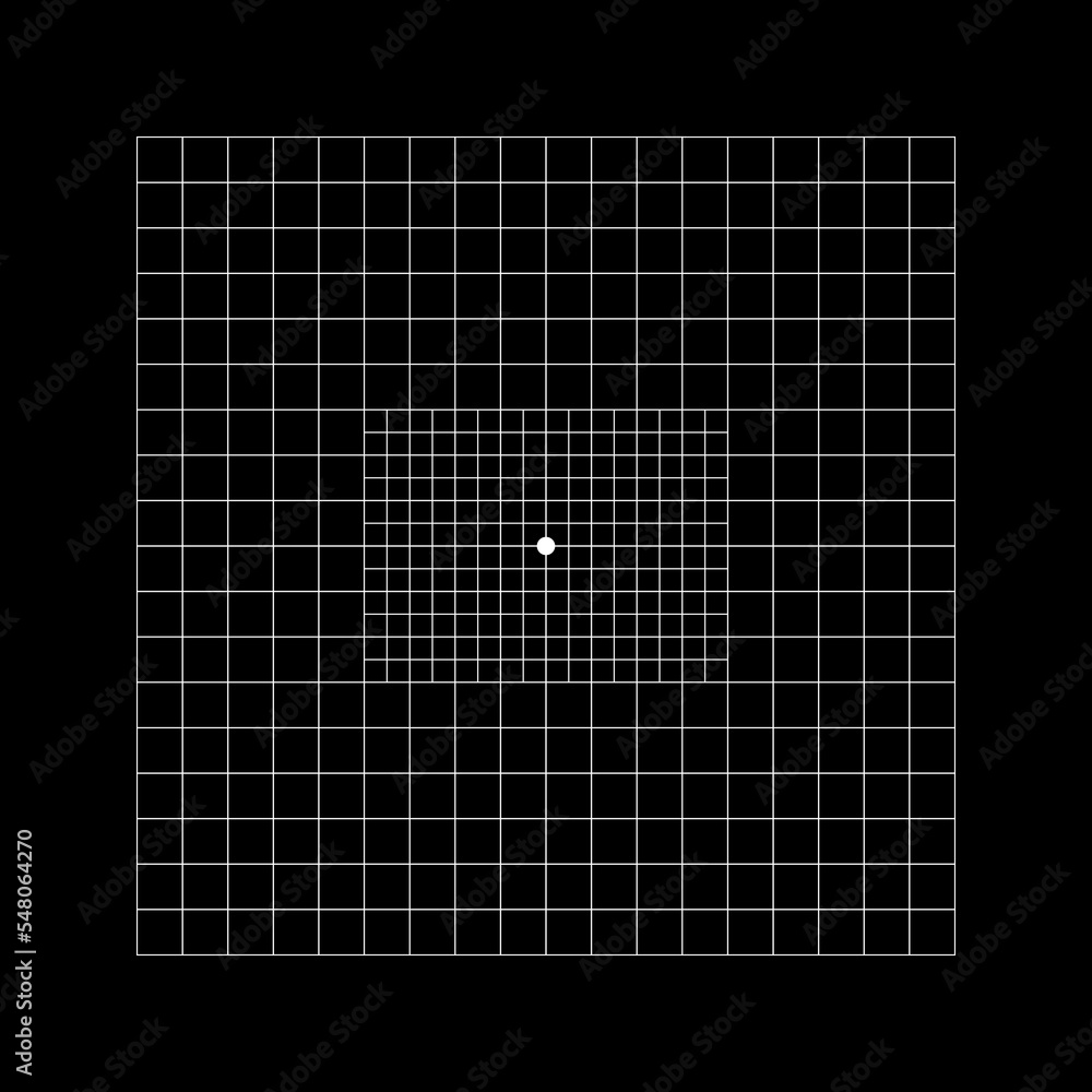 Amsler Grid Type With Central Squares Divided Into 05 Degree Squares Graphic Test To Detecting