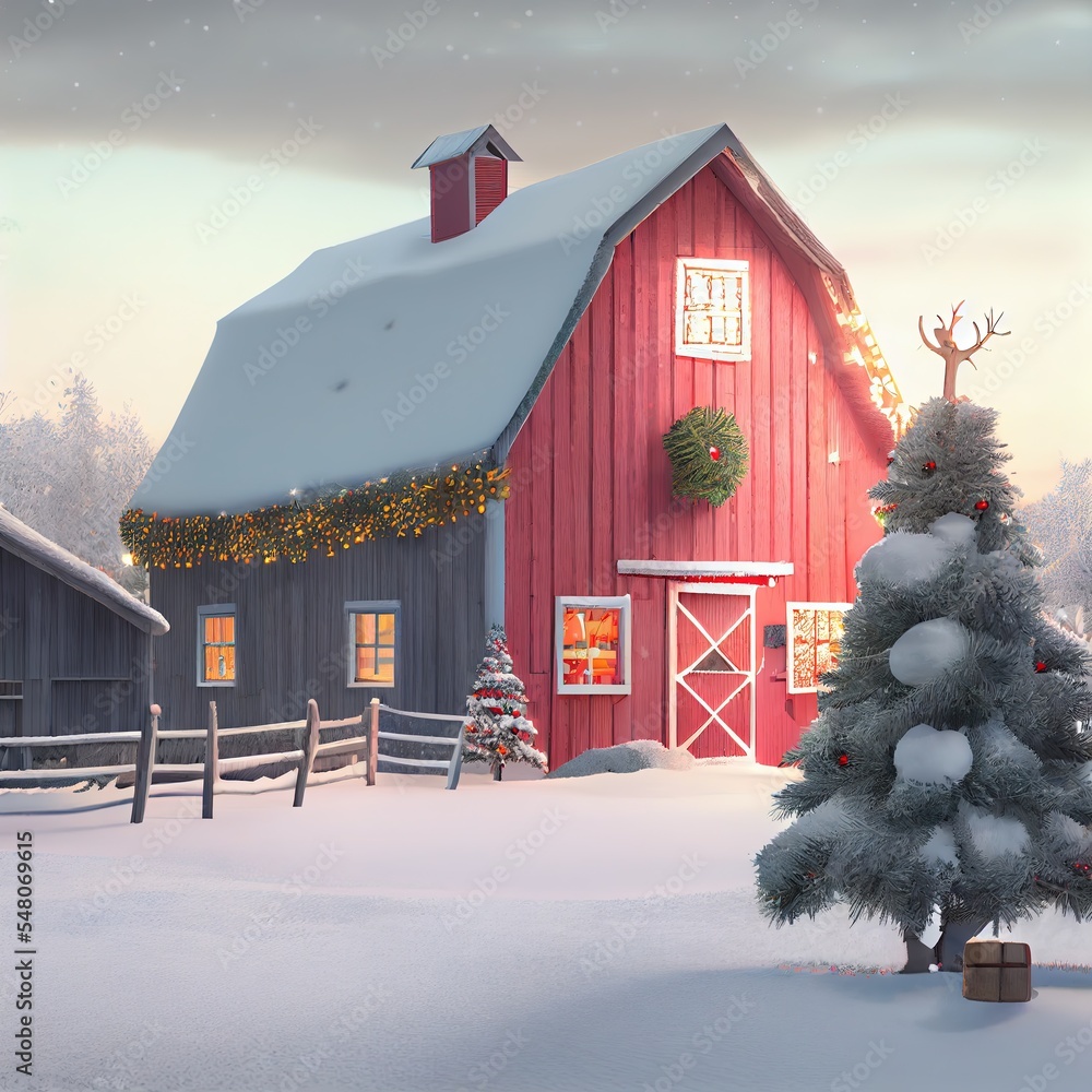 Christmas Farm Scene