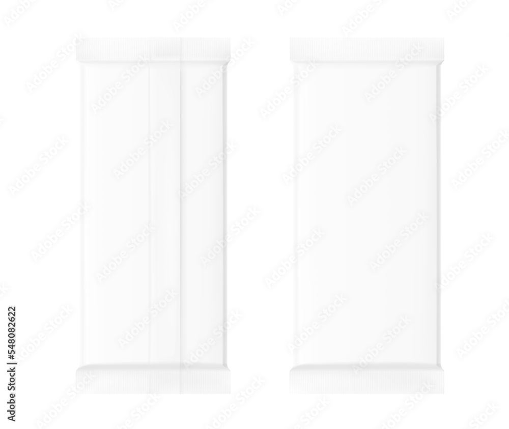 Realistic chocolate bar packaging mockup. Front and back view. Vector ...
