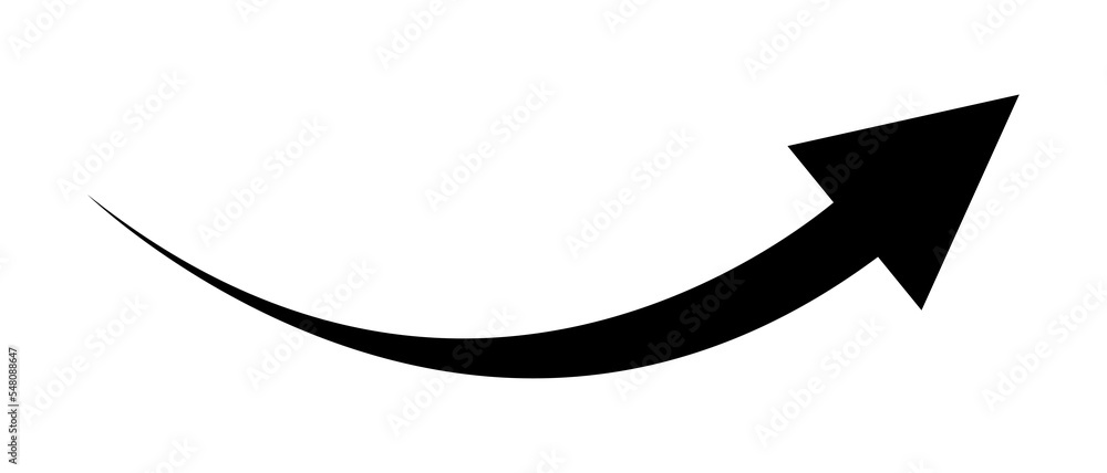Vector of curved arrow icon. Arrow symbol Isolated on white background ...