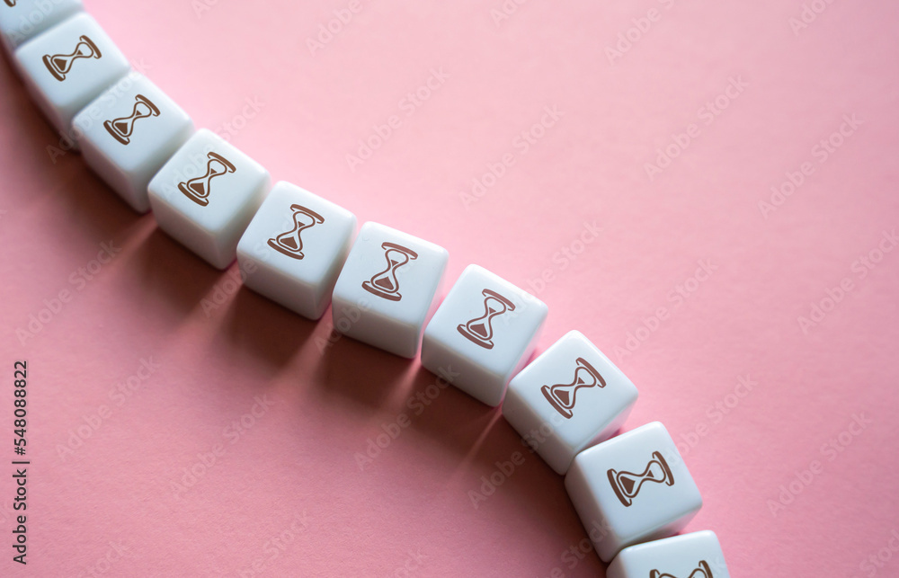 Time chain. Time flow. Process duration. The concept of waiting and ...