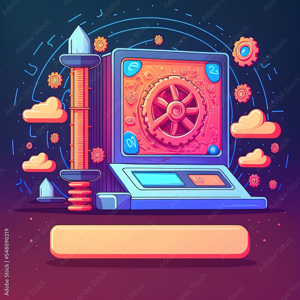 System Software Update And Upgrade Concept Loading Process Screen 2d