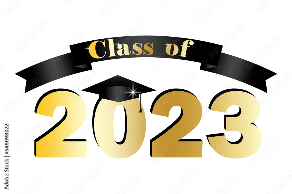 Vecteur Stock Class off 2023. Education concept. Graduation cap 2023 ...